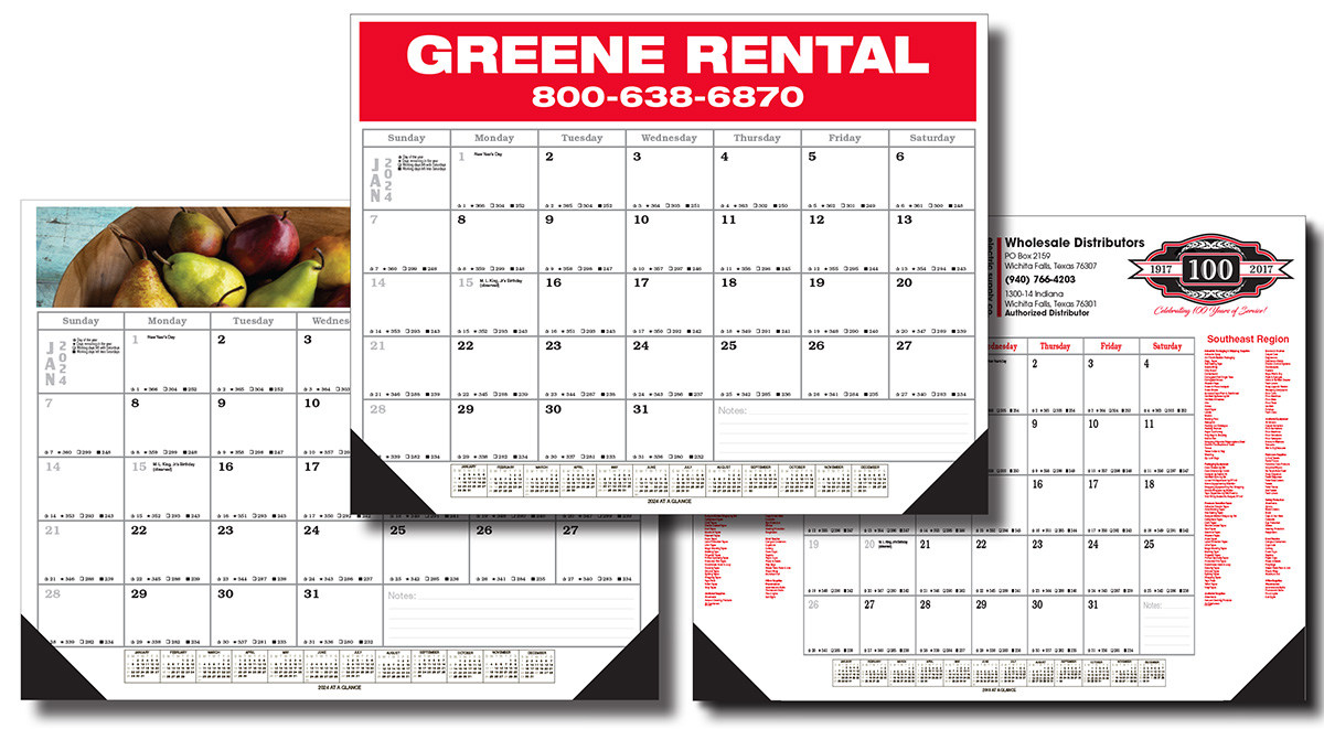 Extra Large Desk Calendar - Jumbo (XL) Desk Pad with Corners