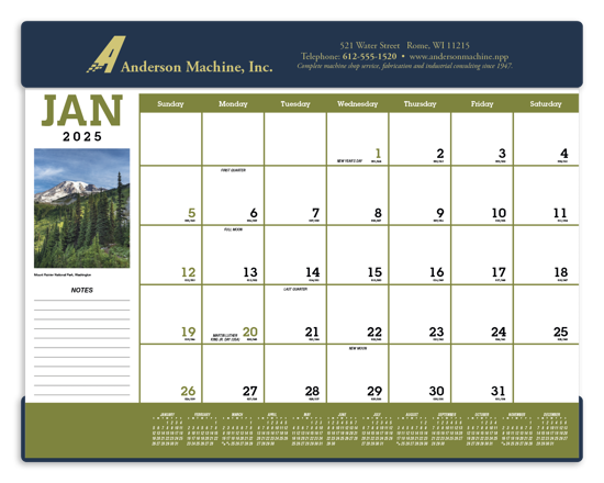 Scenic Desk Pad Calendar 23x17: Calendar Company