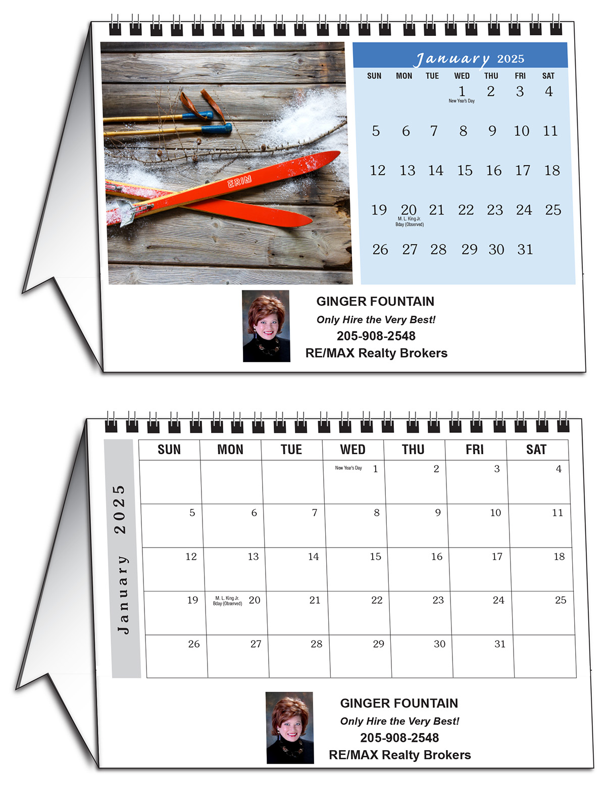 Personalized Calendar with Names on Desk Calendar (Medium 8.5")
