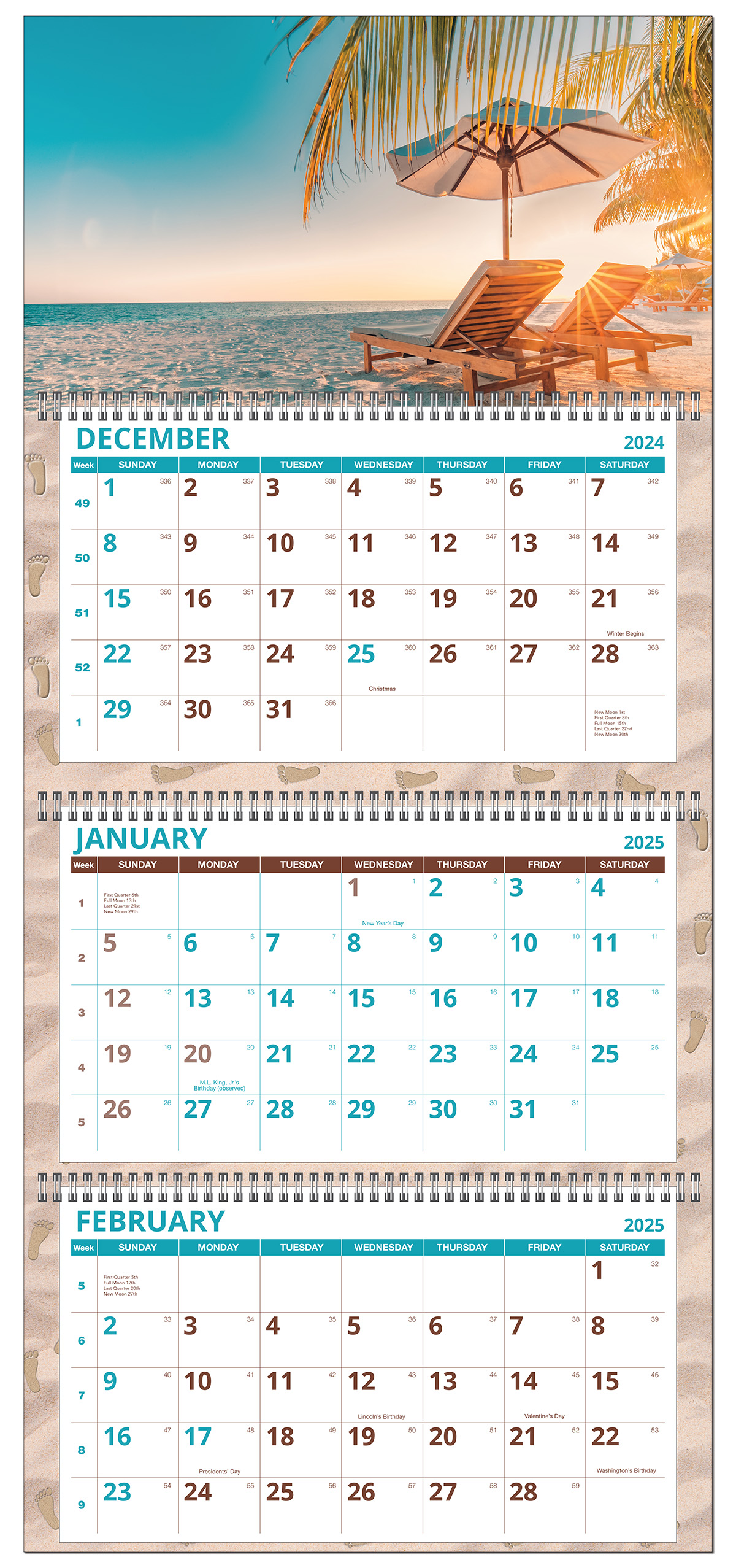 Week Number Calendar | 3-Month Wall Calendar | Calendar Company