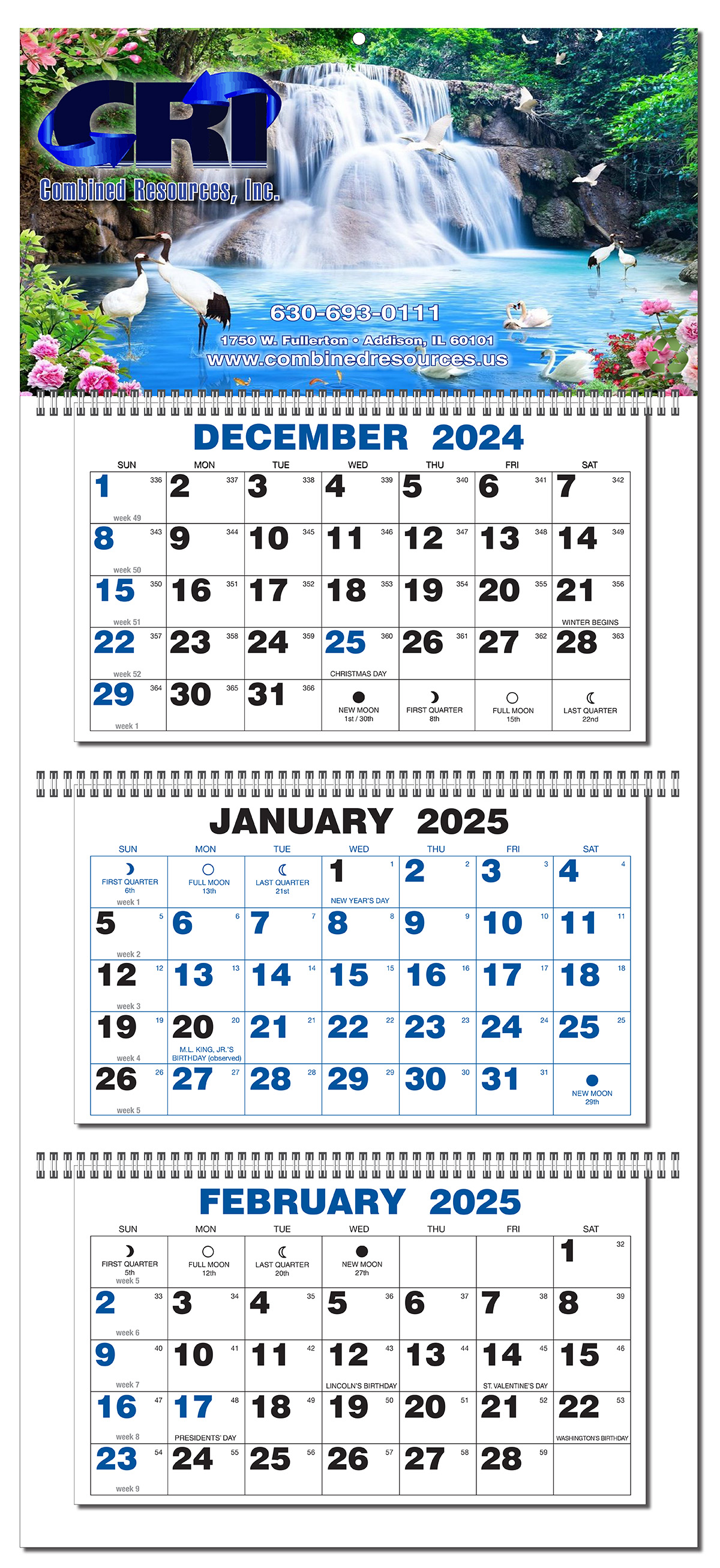 Three Month Four Panel Calendar: Calendar Company