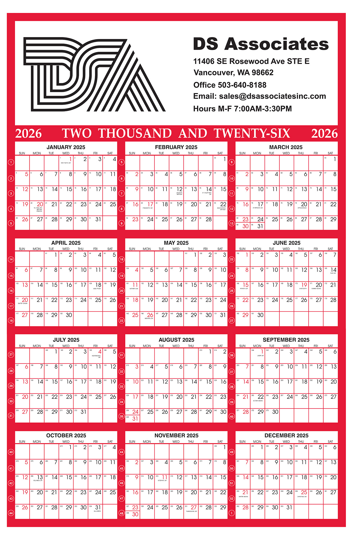 Year-at-a-Glance Calendar | Custom Yearly Wall Calendars | Calendar Company