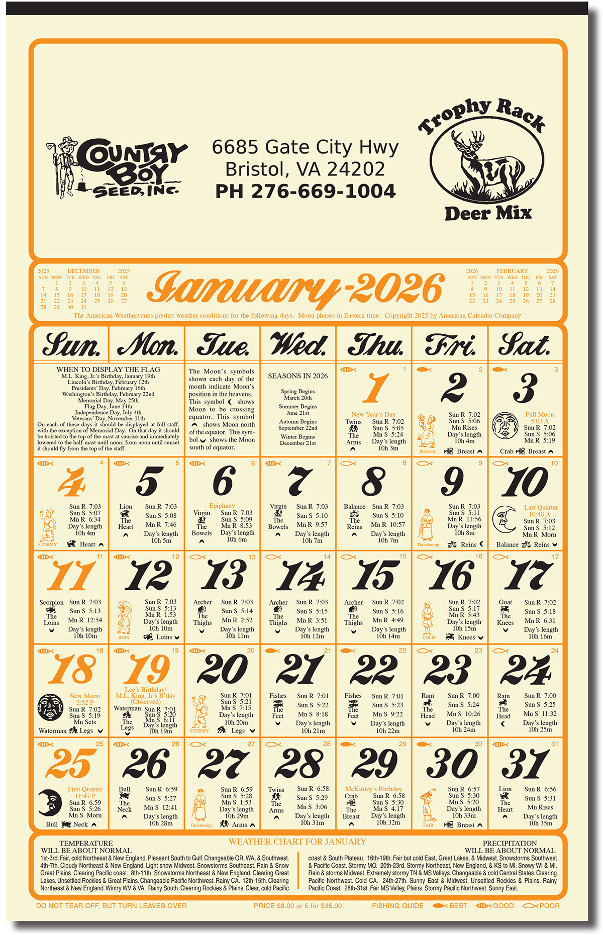 Branded Almanac Calendar | Weather Calendars | Calendar Company
