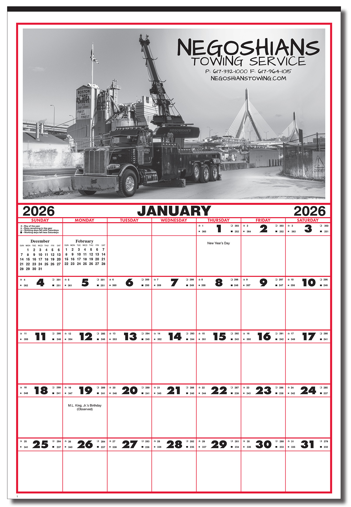 Contractor’s Calendar | Promotional Large Format Calendars | Calendar ...