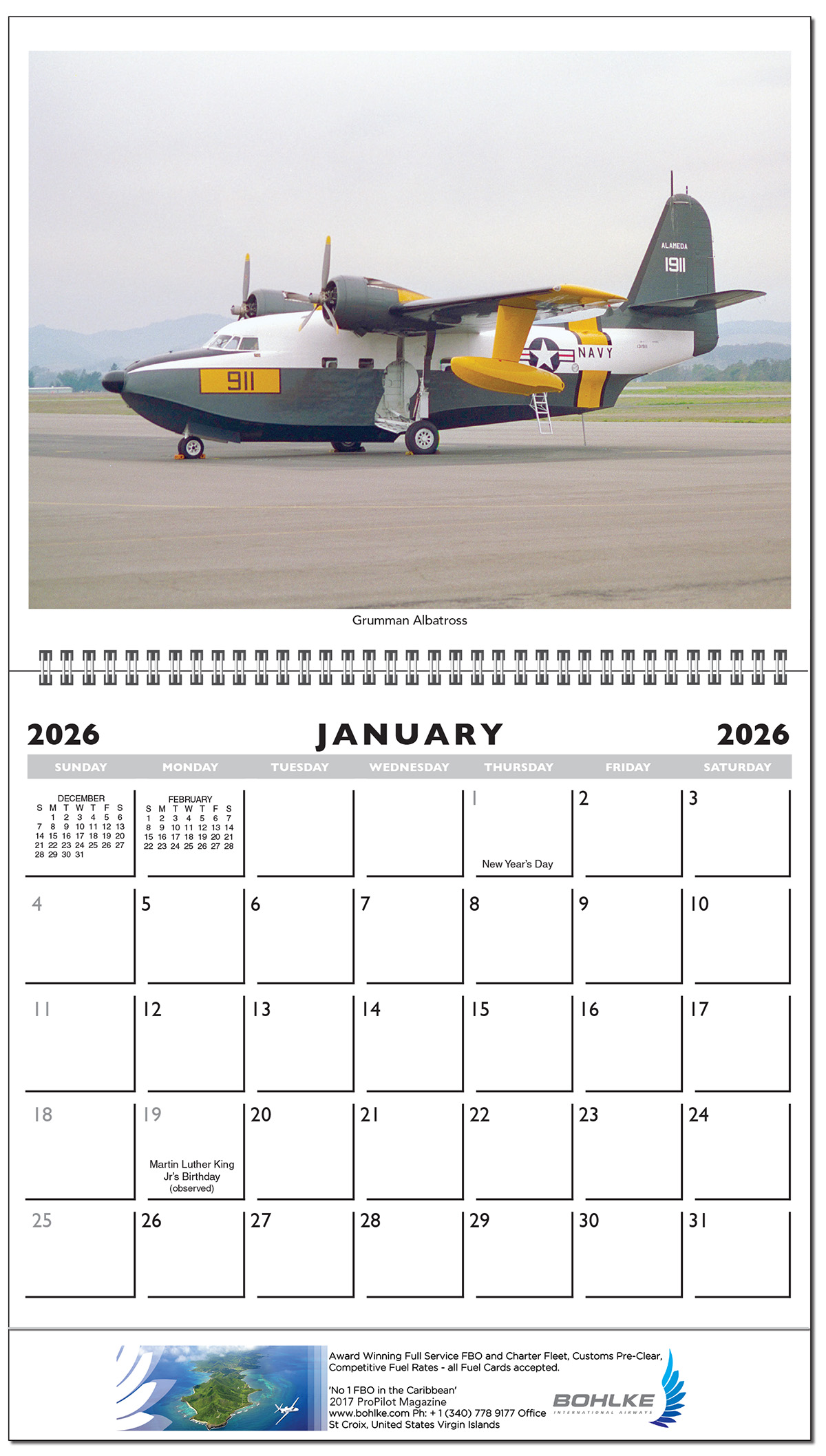 Military & Classic Aircraft Calendar - Fighter Jet and Airplanes