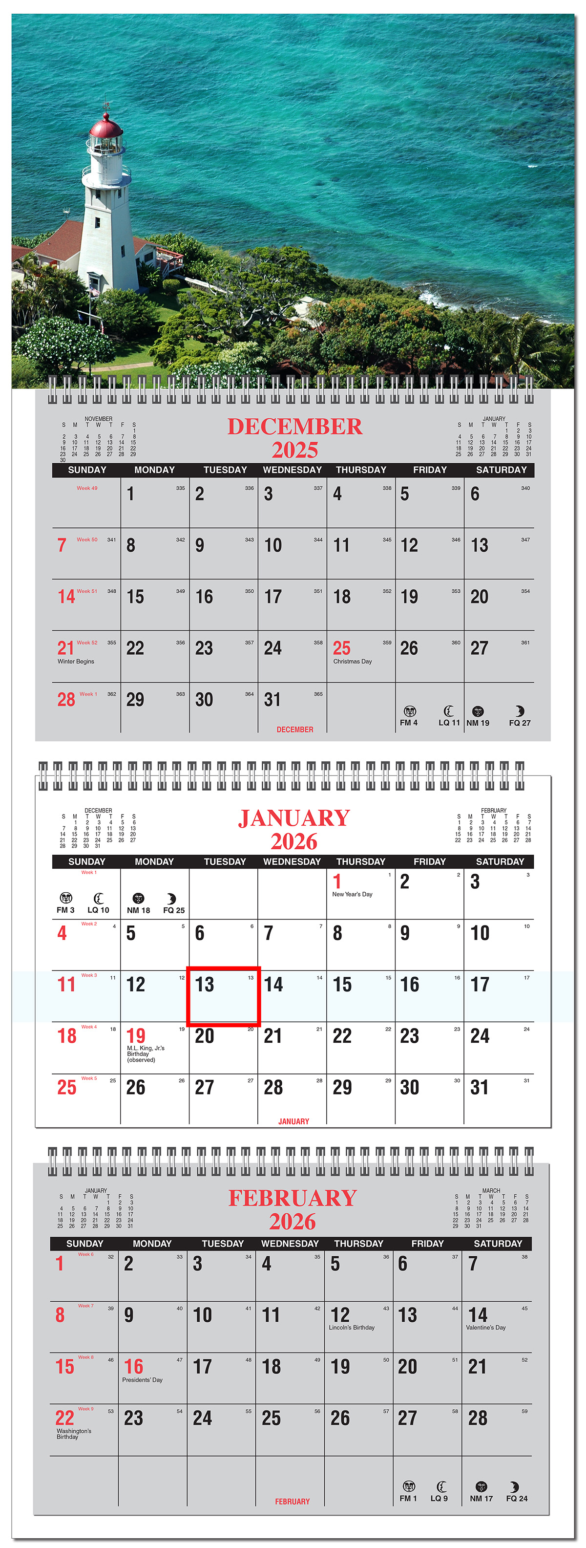 3 Month At a Glance Calendar | Scenic Photo Ad Calendars | Calendar Company