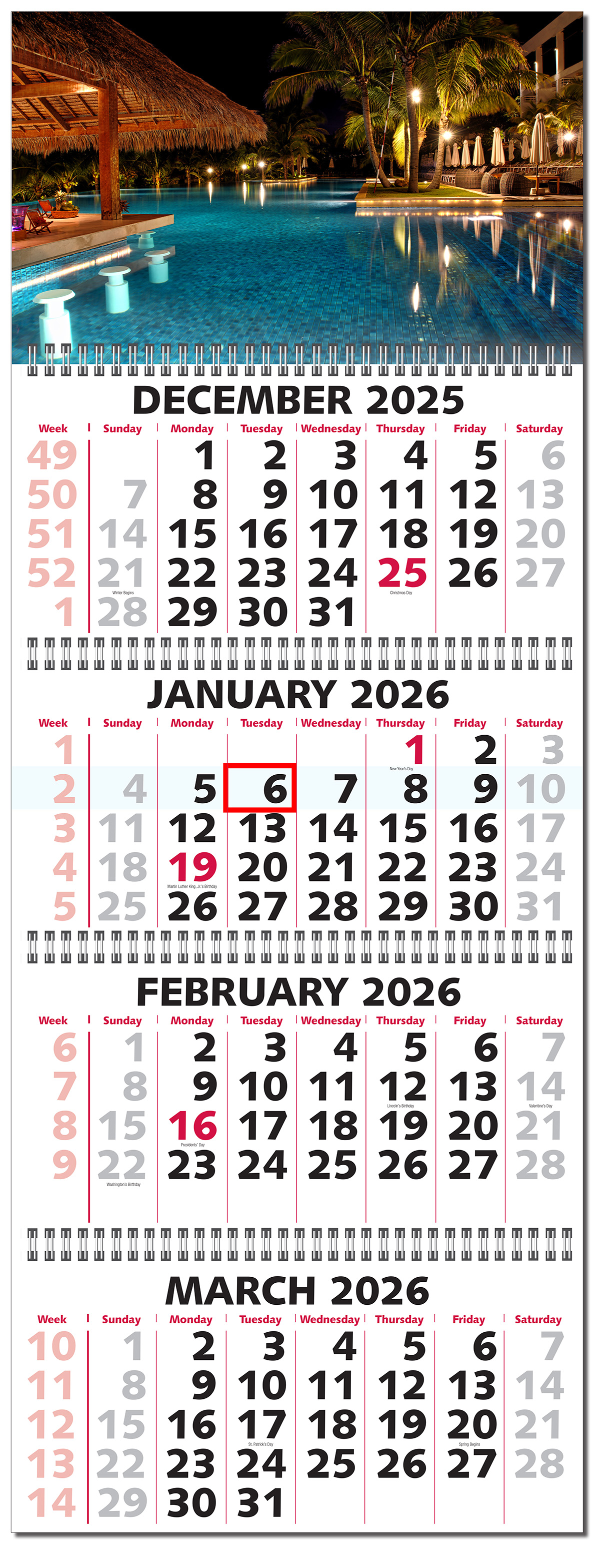 Four-Month Calendar | Wire-Bound Promo Wall Calendars | Calendar Company