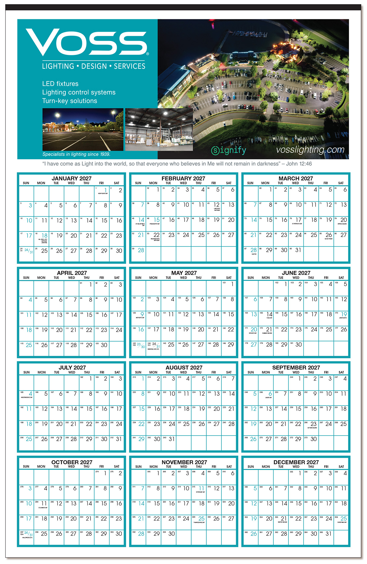 Year‑at‑a‑Glance Calendar in Color | Custom Ad Calendars | Calendar Company