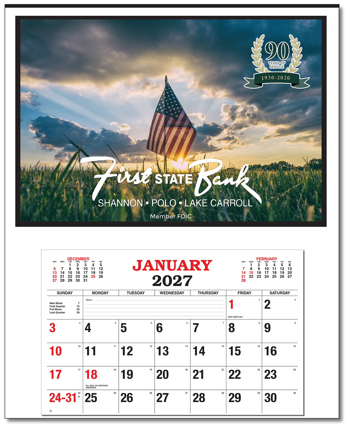 Single Picture Apron Diary | Custom Ad & Tear‑Off Pad | Calendar Company
