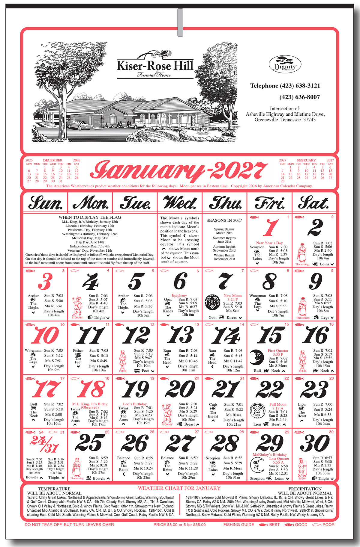 Almanac Signs For Planting 7 Sheet Almanac Wall Calendar A711
