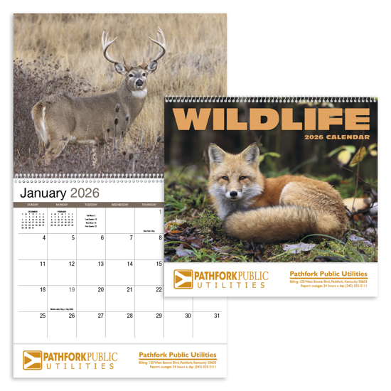 Wildlife Wall Calendar - Spiral: Calendar Company