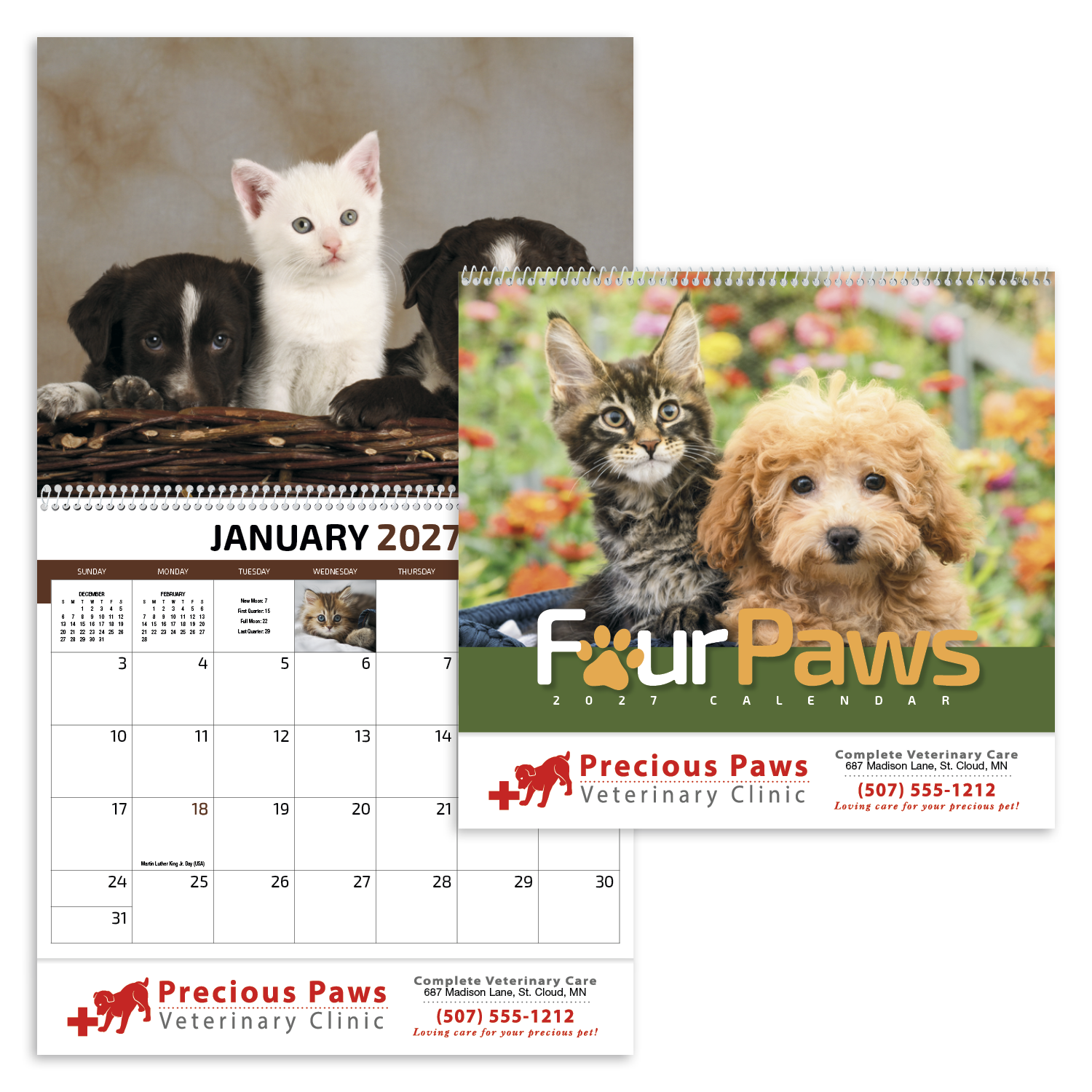 Four Paws Wall Calendar - Spiral: Calendar Company