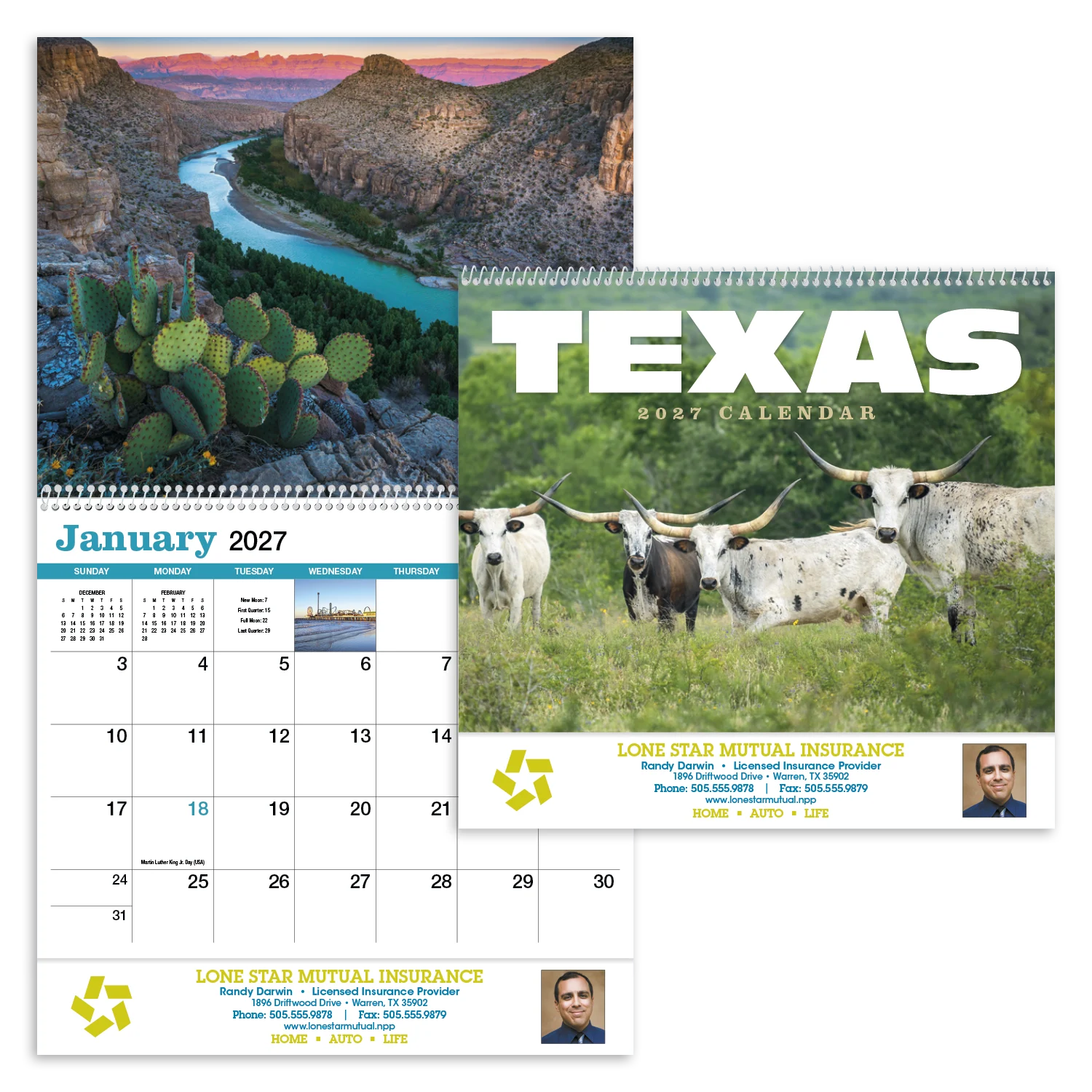 Texas Wall Calendar - Spiral: Calendar Company