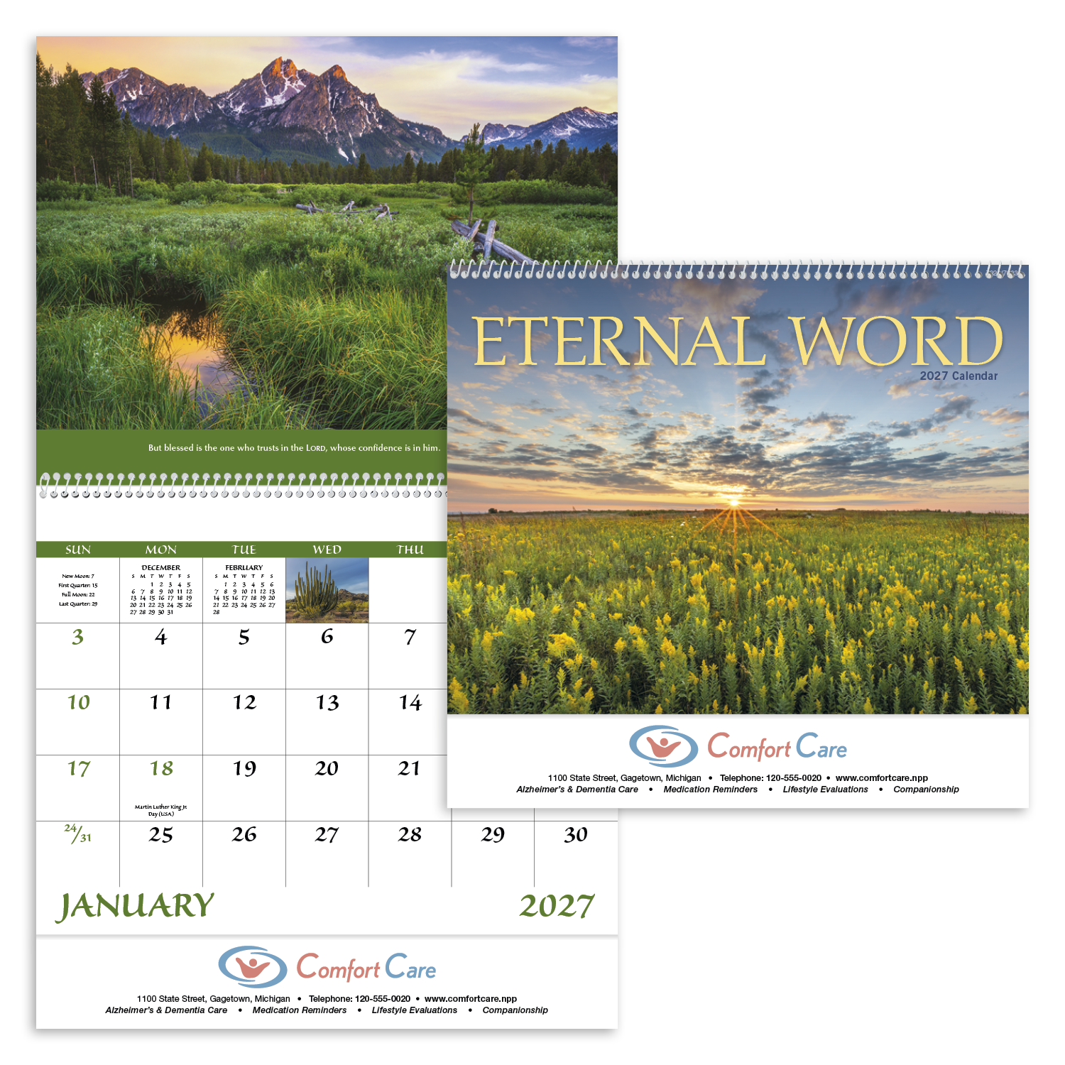 Bible Verse Promotional Calendar with Funeral Planning Sheet | Calendar ...