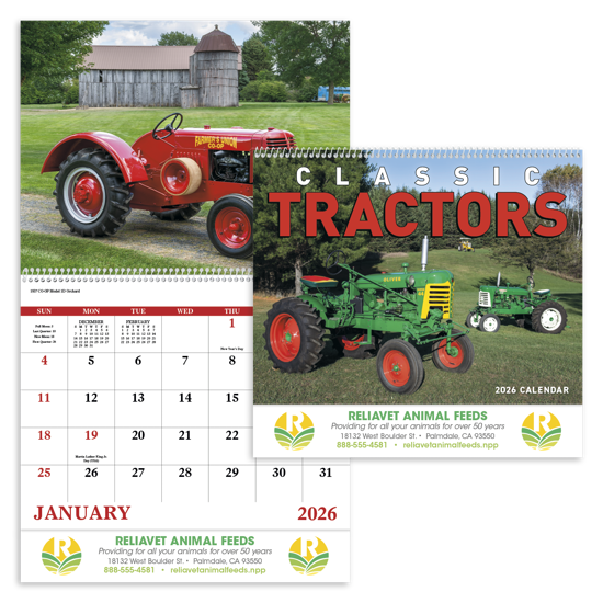 Classic Tractors Wall Calendar - Spiral: Calendar Company