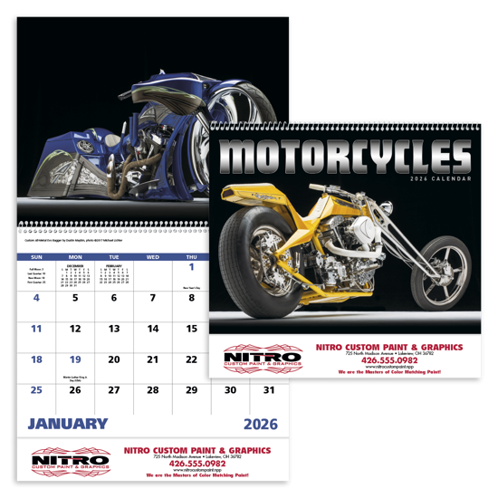 Motorcycles Appointment Wall Calendar - Spiral: Calendar Company