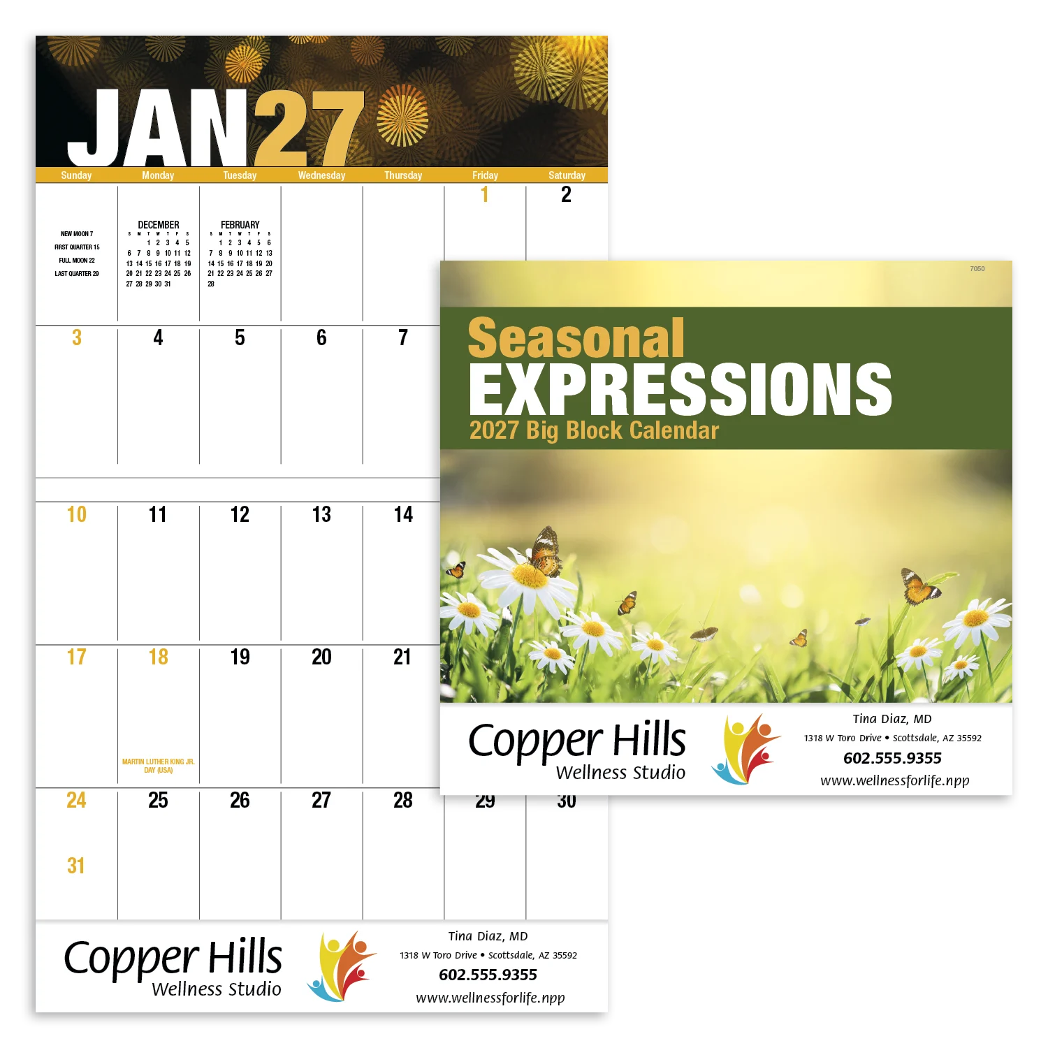Seasonal Big Block Calendar | 13 Month Advertising Calendar | Calendar ...