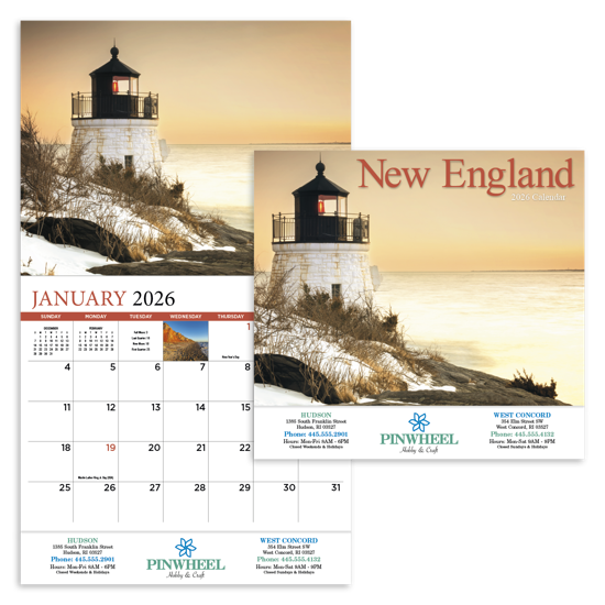 New England Appointment Wall Calendar - Stapled: Calendar Company