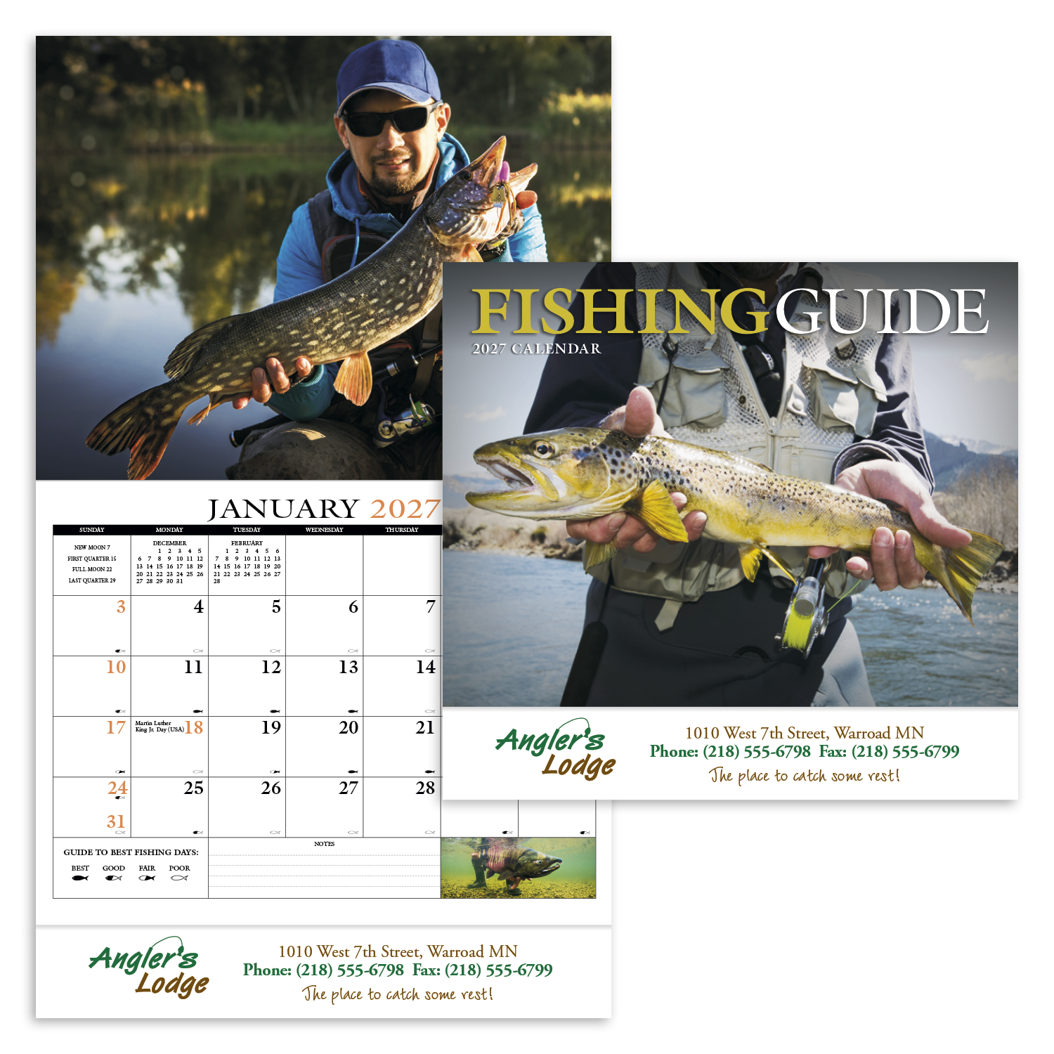 Fishing Guide Wall Calendar | Custom Ad Calendars | Calendar Company