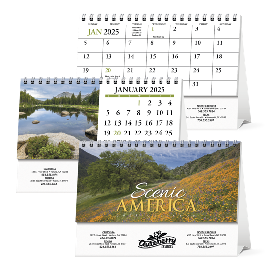 Scenic America Tent Desk Calendar: Calendar Company