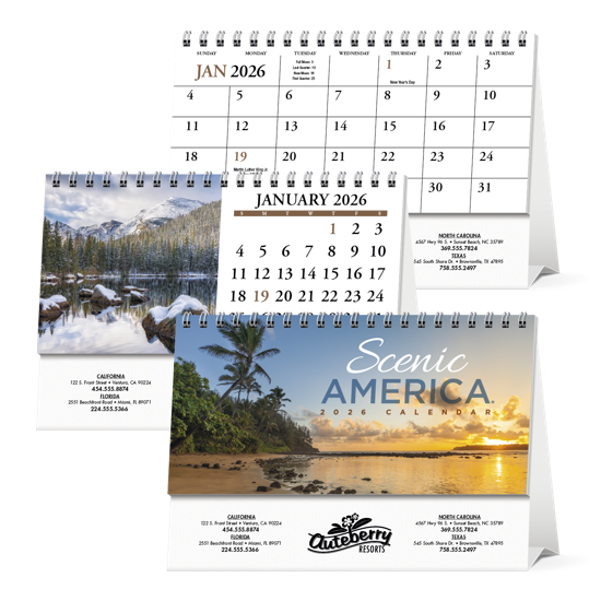 Scenic America Tent Desk Calendar: Calendar Company