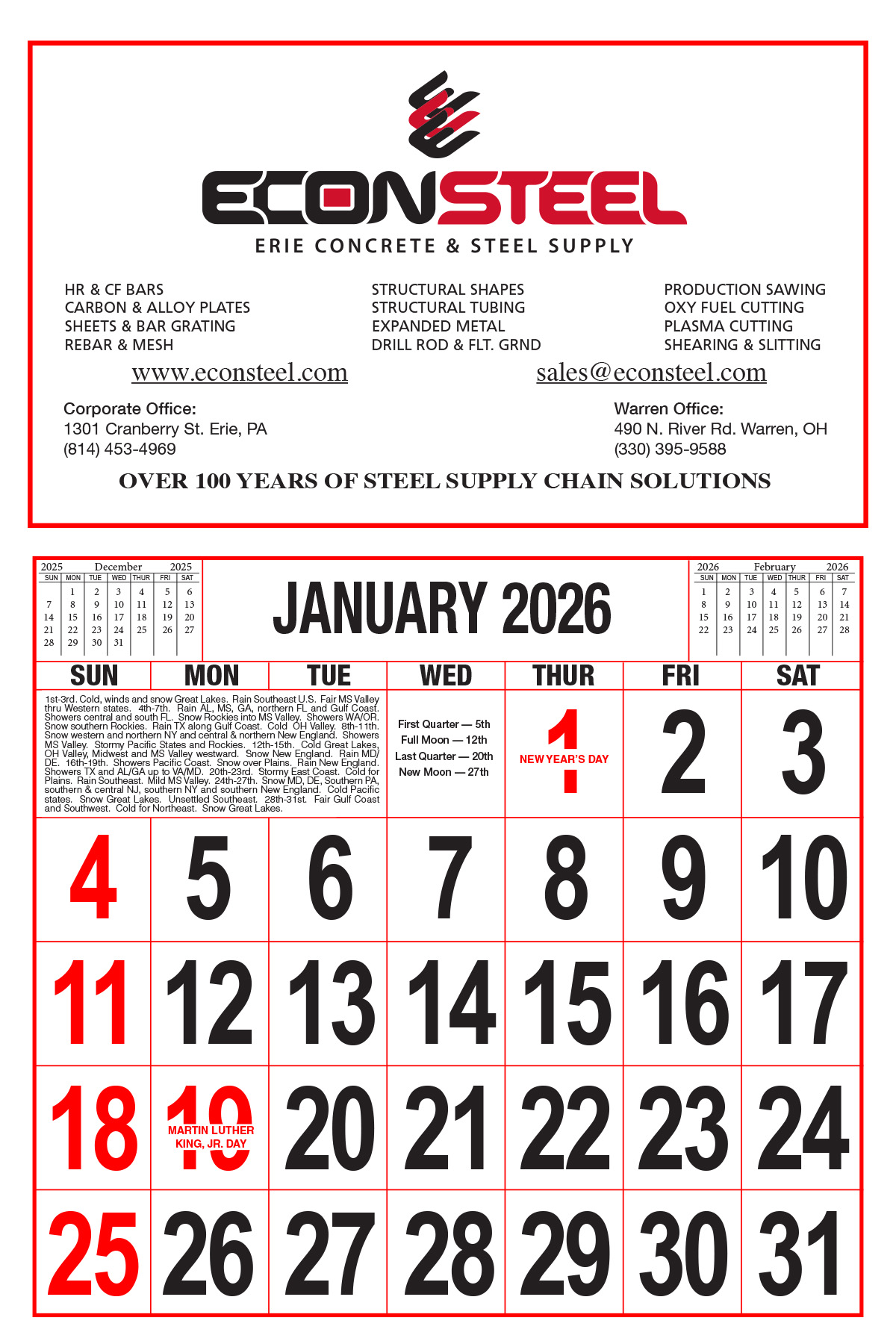 Apron Calendar 13x19.5 | Custom Branded Calendars | Calendar Company