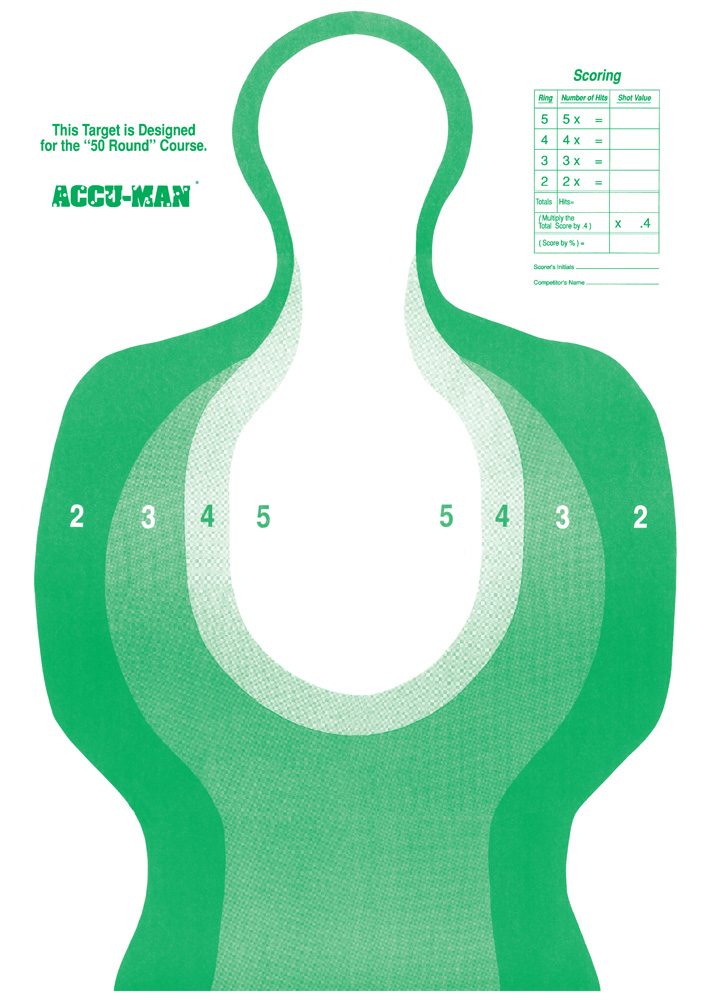 ACCU-MAN Shooting Target with Scoring Table | Calendar Company